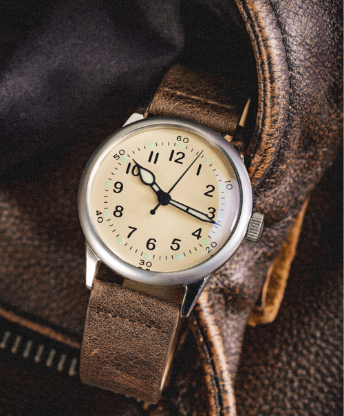 Black Dial Military Watch With Leather Strap Tom Rice | Praesidus