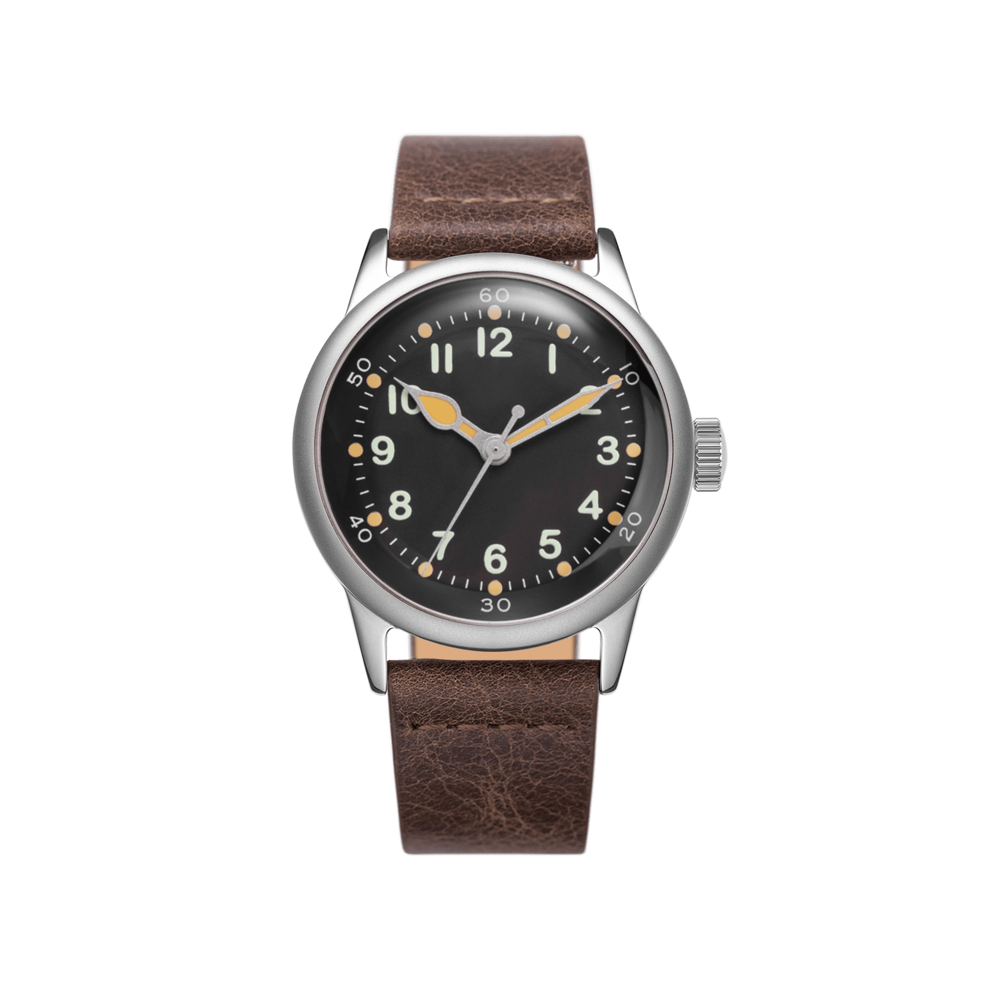 Black Dial Military Watch With Leather Strap Tom Rice | Praesidus